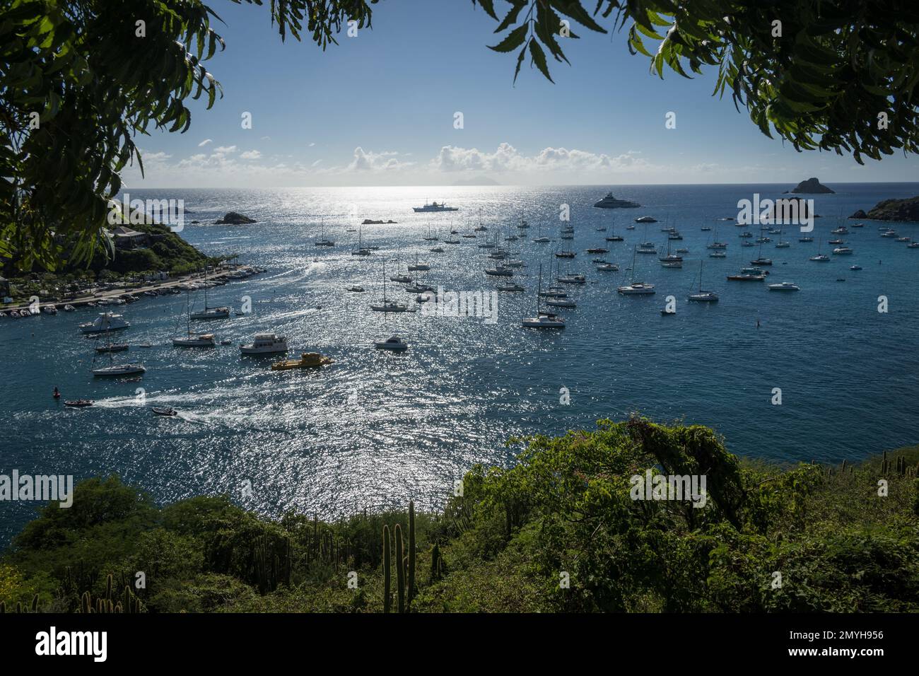 The harbour at Gustavia, capital of the French Caribbean island of St ...