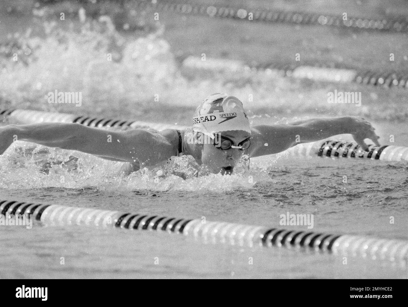 Nancy Hogshead of Gainesville, Fla., swims for the finish of her 200 ...