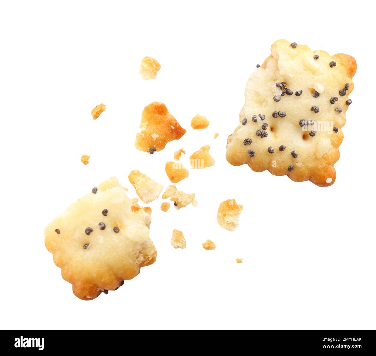 Crushed cracker and crumbs on white background Stock Photo - Alamy