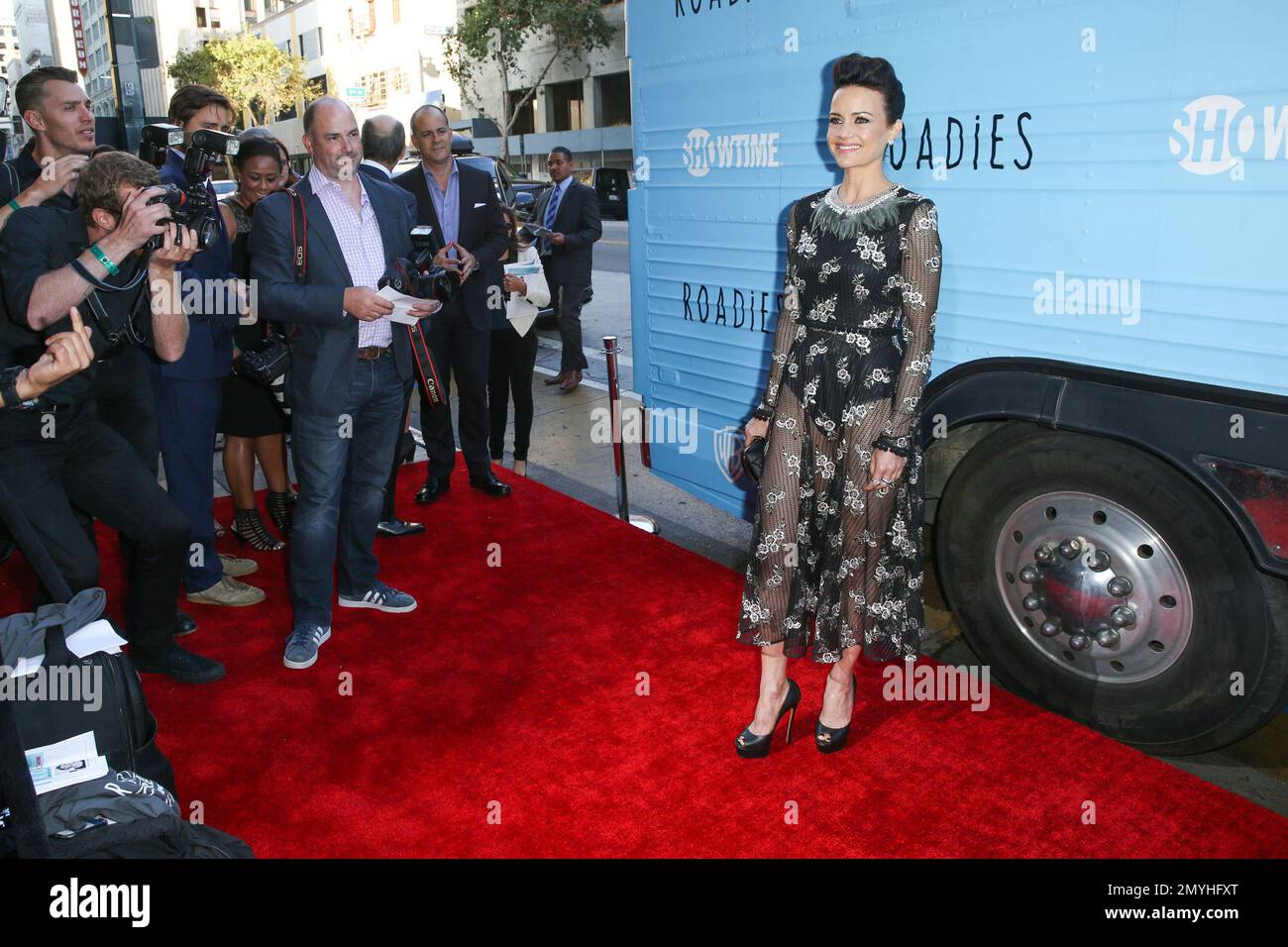 Carla Gugino arrives at the Season One Premiere of "Roadies" at The ...