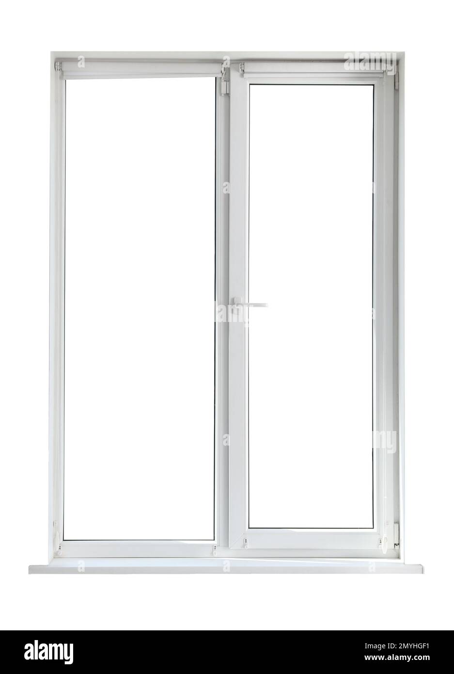 Modern closed plastic window on white background Stock Photo - Alamy