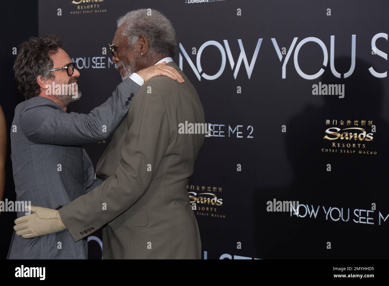 Mark Ruffalo, left, and Morgan Freeman attend the world premiere of ...