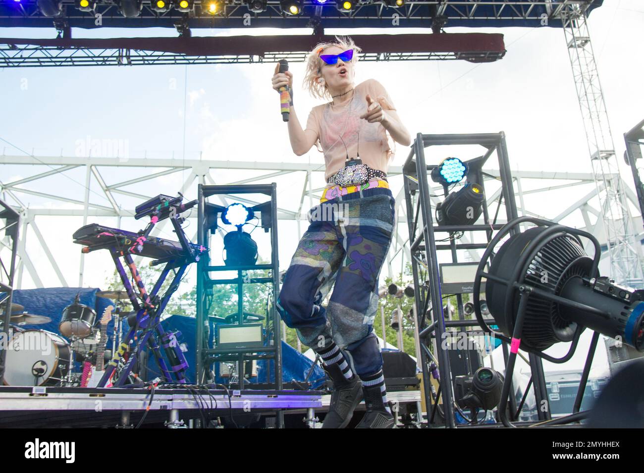 Grimes performs at Bunbury Music Festival at Sawyer Point Park ...