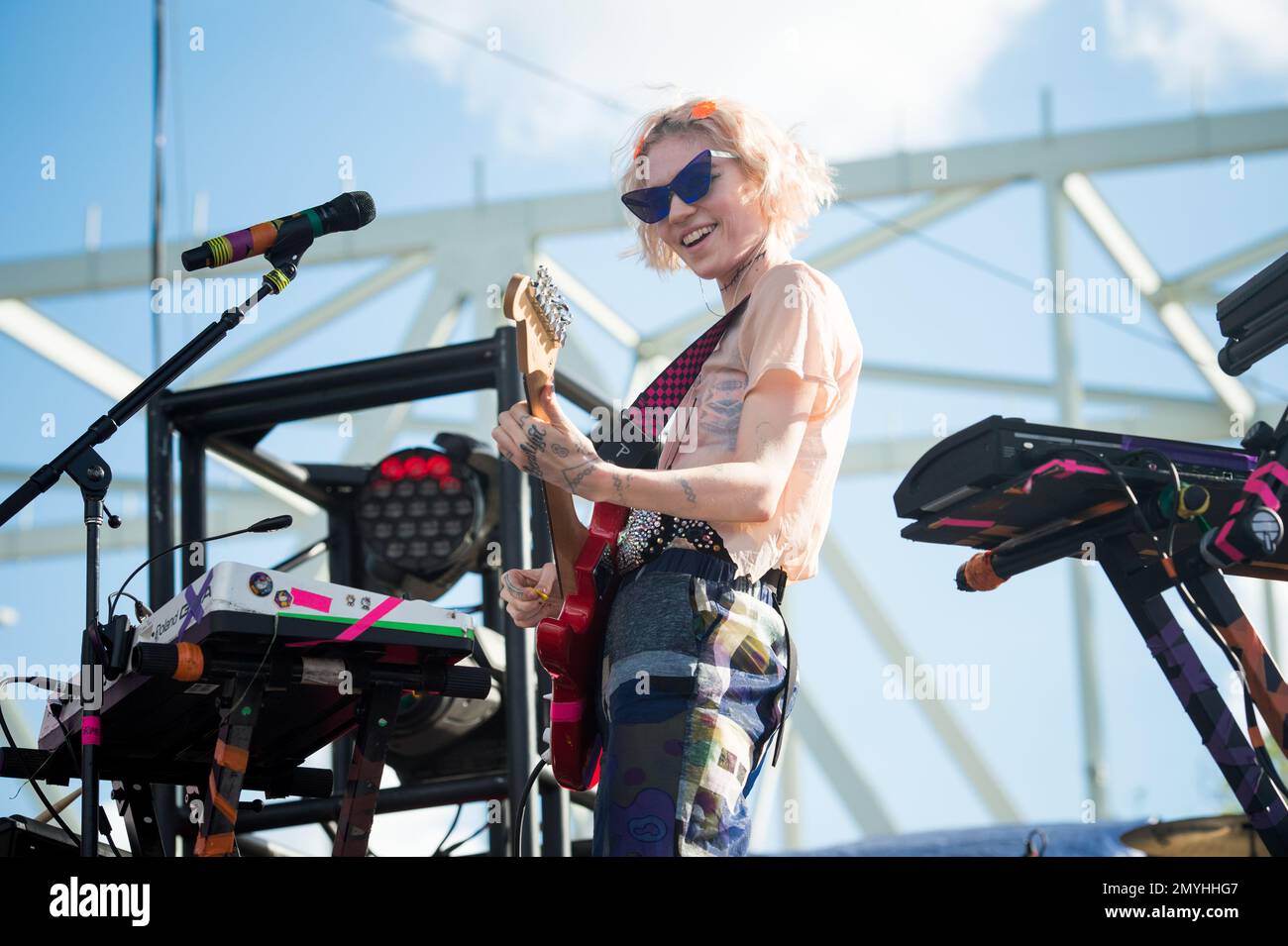 Grimes performs at Bunbury Music Festival at Sawyer Point Park ...