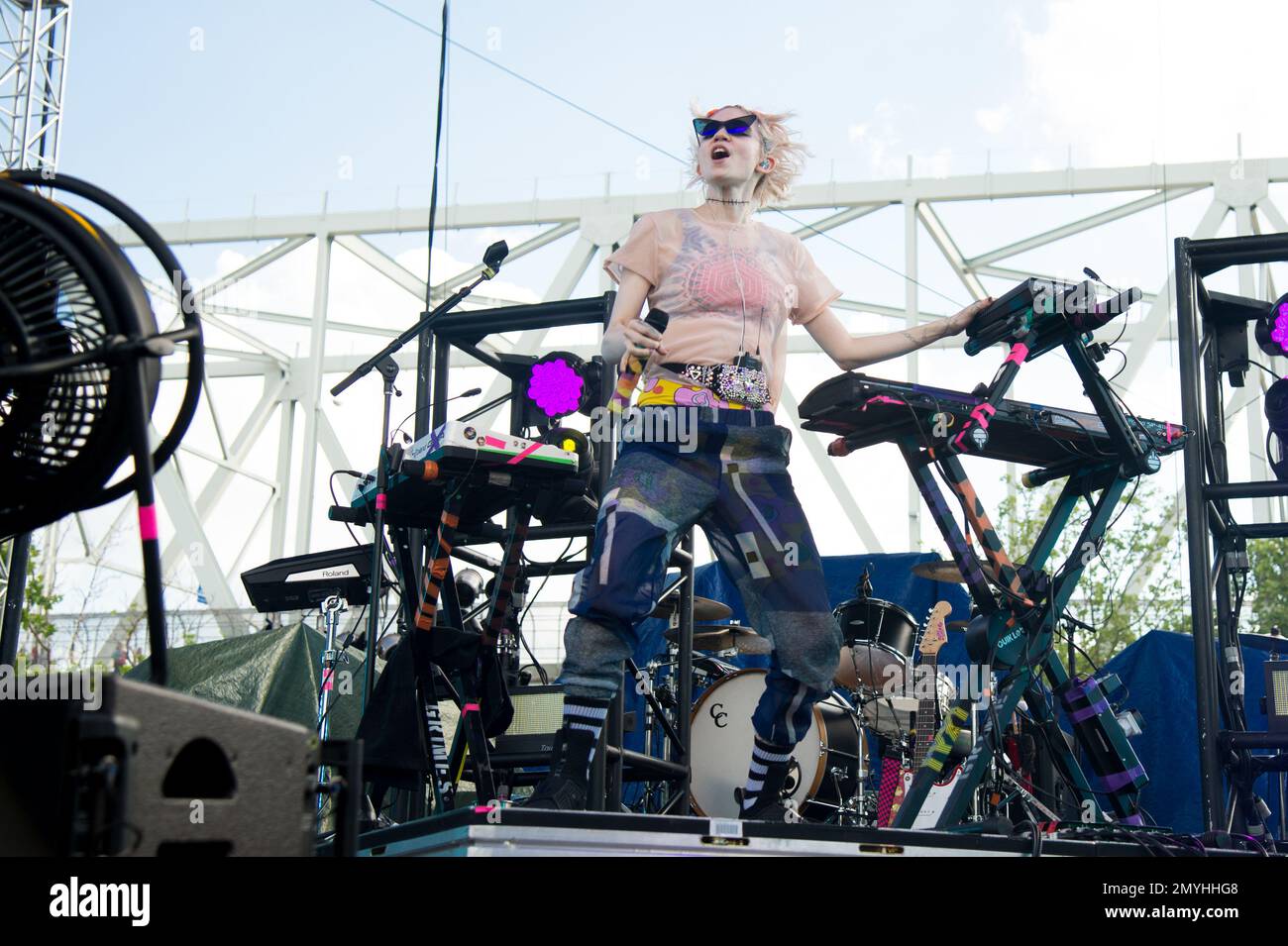 Grimes performs at Bunbury Music Festival at Sawyer Point Park ...