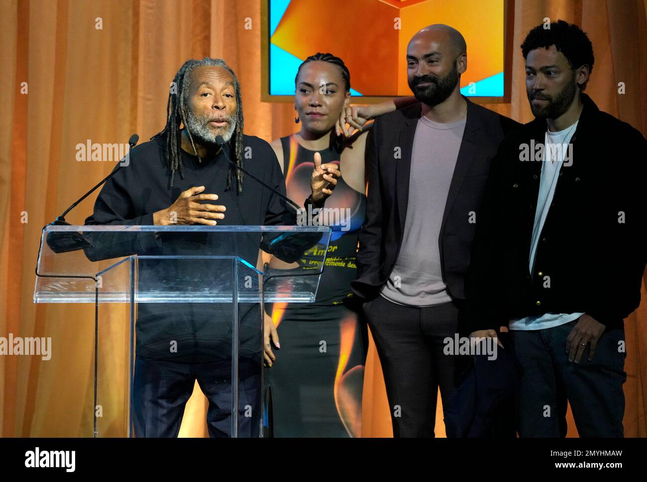 Bobby McFerrin, from left, accepts the Recording Academy Lifetime ...