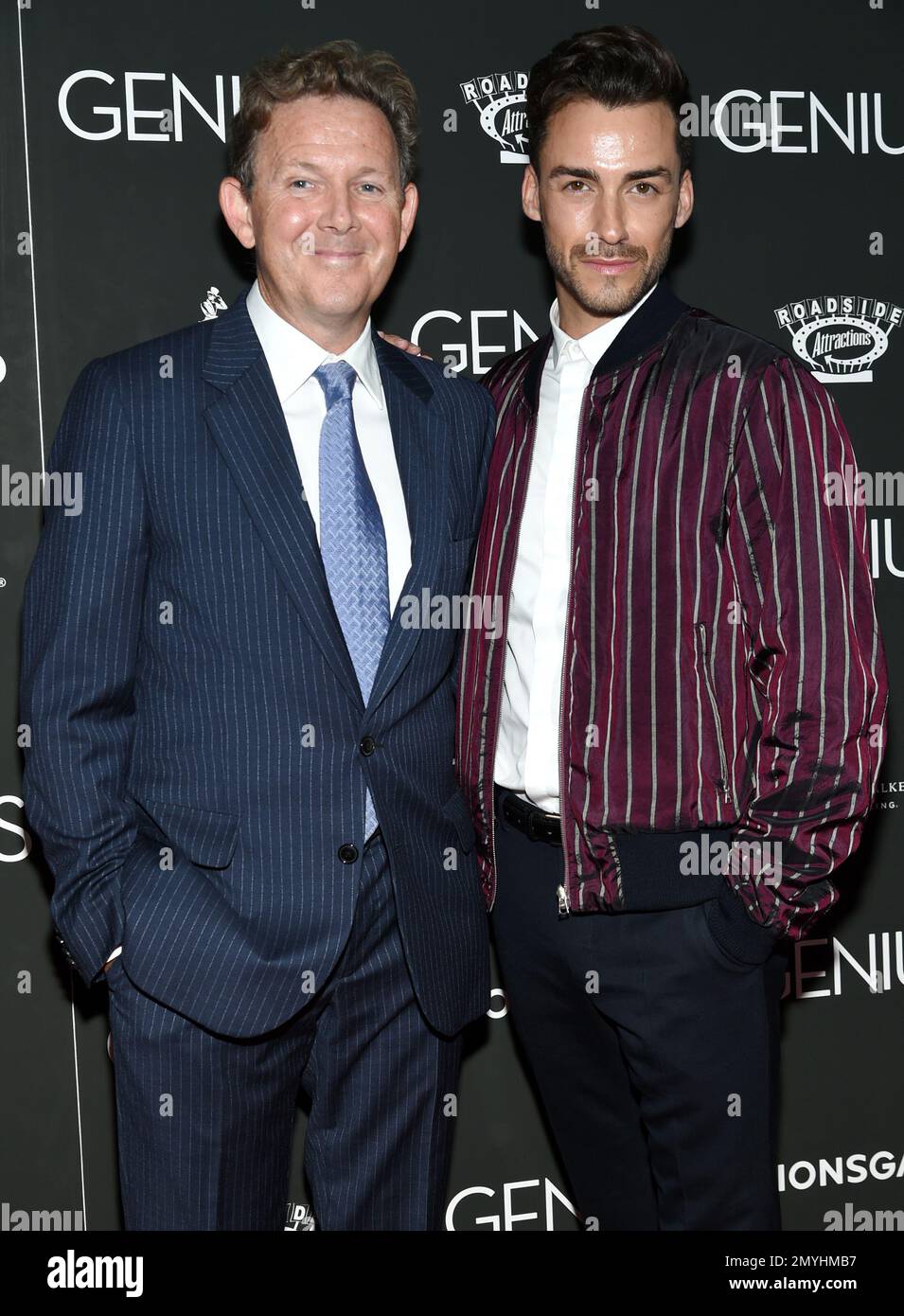 Screenwriter John Logan, left, and Toby Tonge attend the premiere of ...