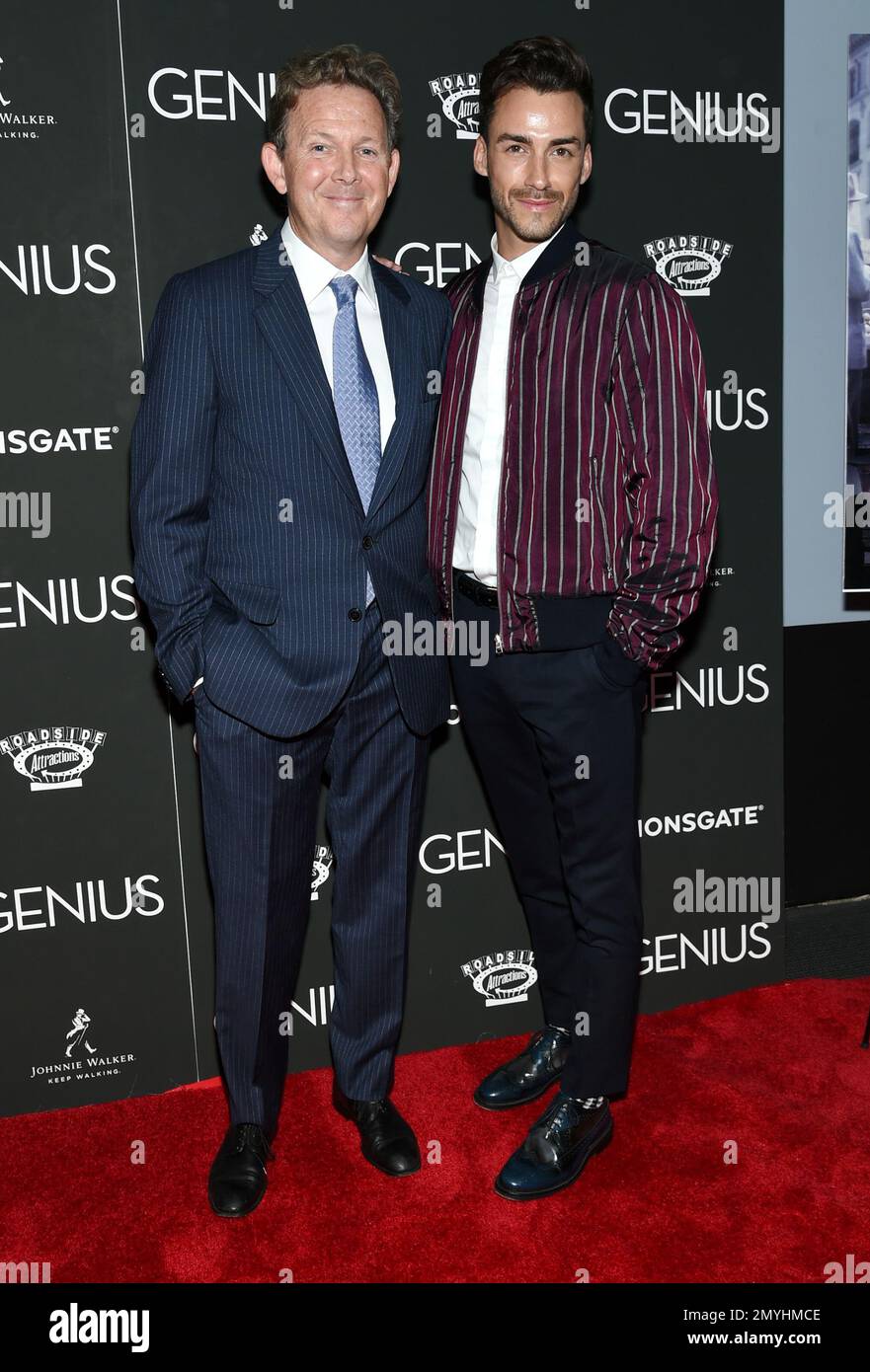 Screenwriter John Logan, left, and Toby Tonge attend the premiere of ...