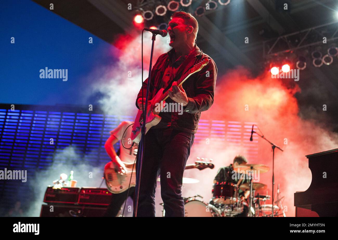 Matt Maust, Nathan Willett and Joe Plummer of Cold War Kids seen at the ...
