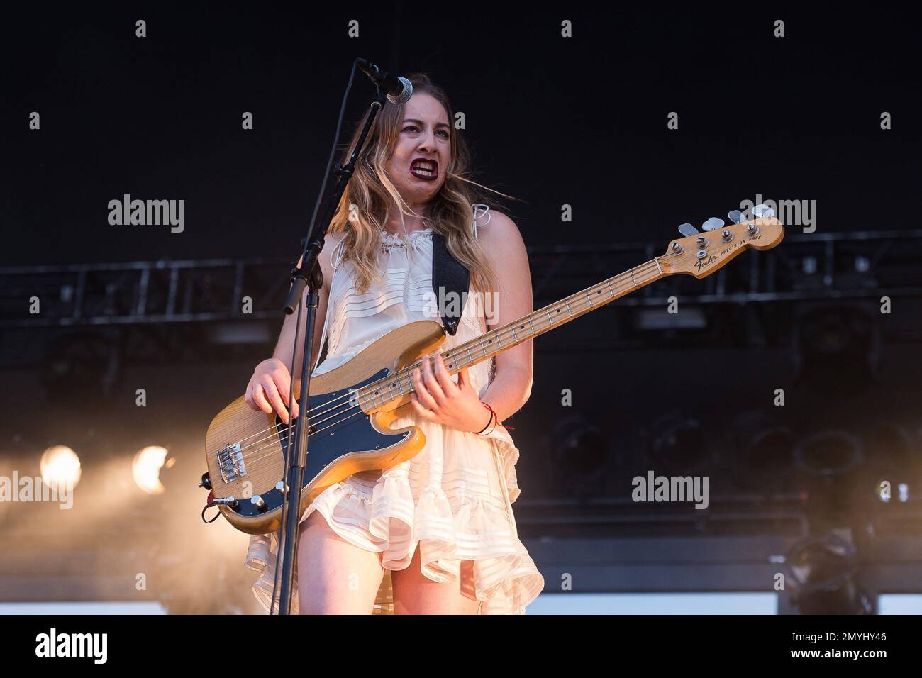 Este Haim from the band Haim performs on day two of the Governors Ball ...