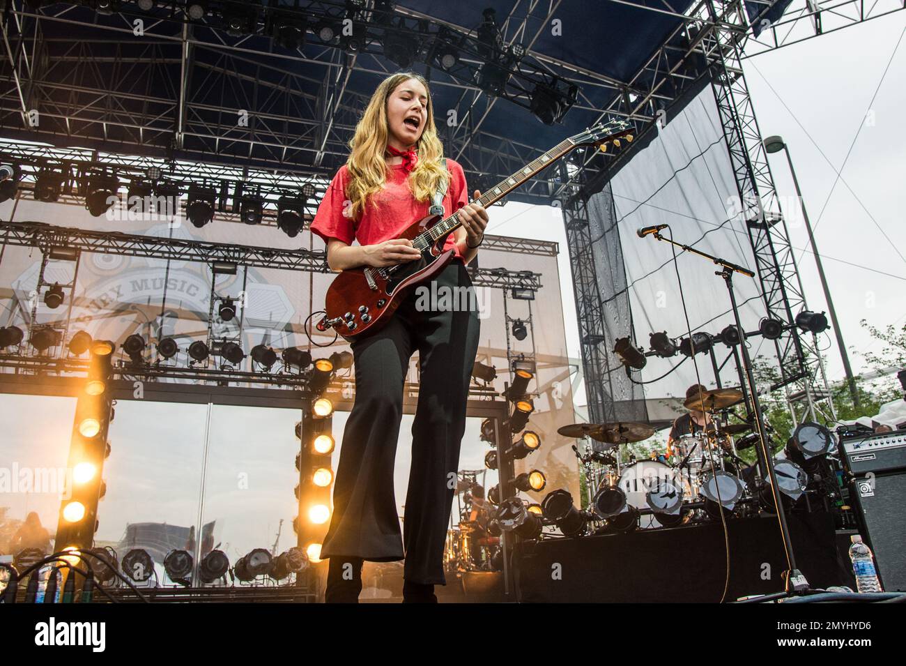 Danielle Haim of HAIM performs at Bunbury Music Festival at Sawyer ...
