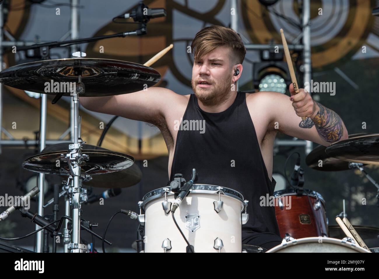 Justin Nace of PVRIS performs at Bunbury Music Festival at Sawyer Point ...
