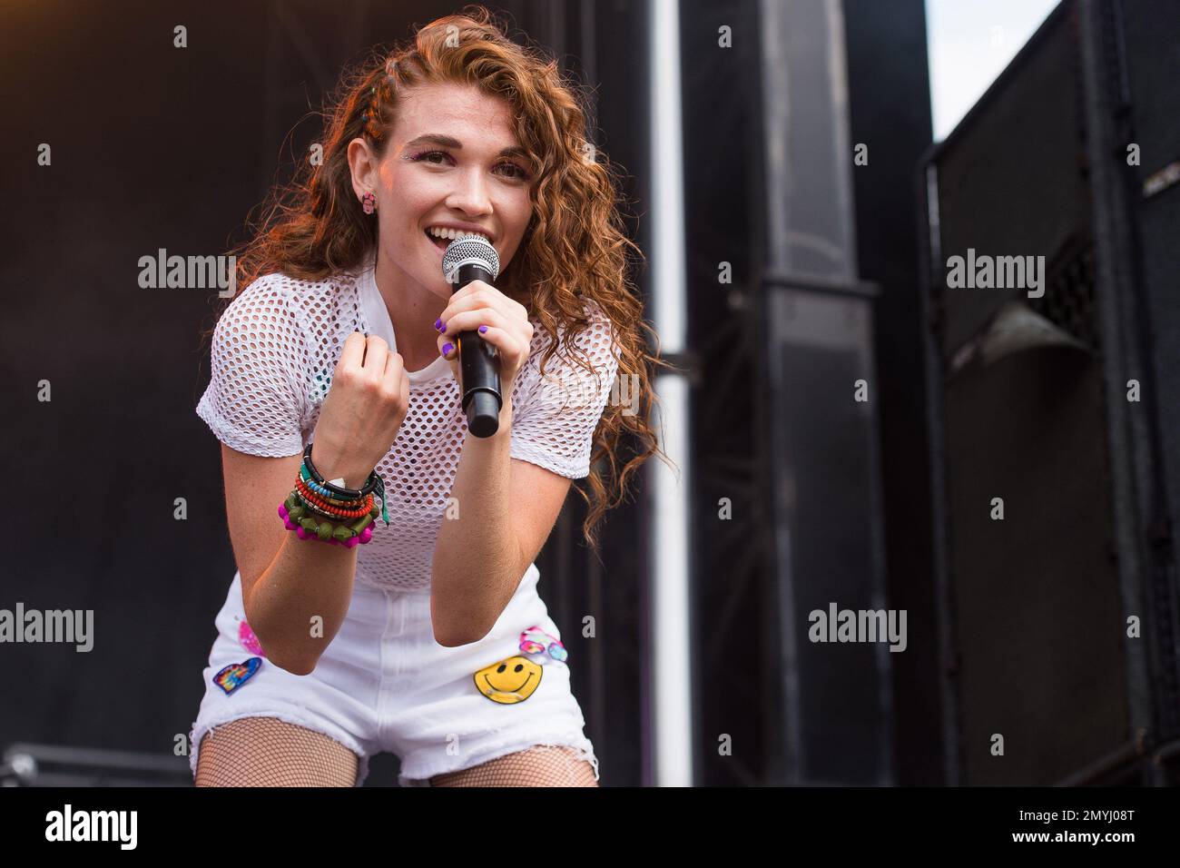 Mandy Lee from the band MisterWives performs on day two of the ...