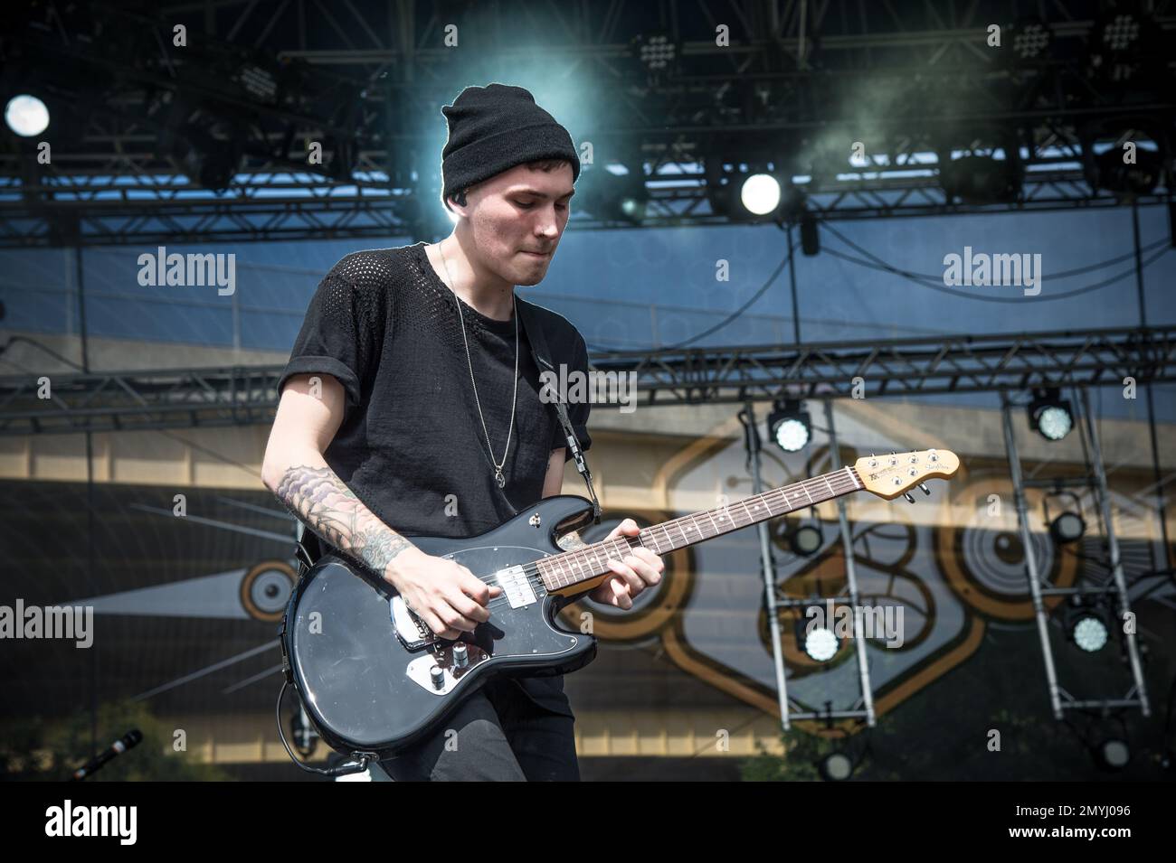 Alex Babinski of PVRIS performs at Bunbury Music Festival at Sawyer ...