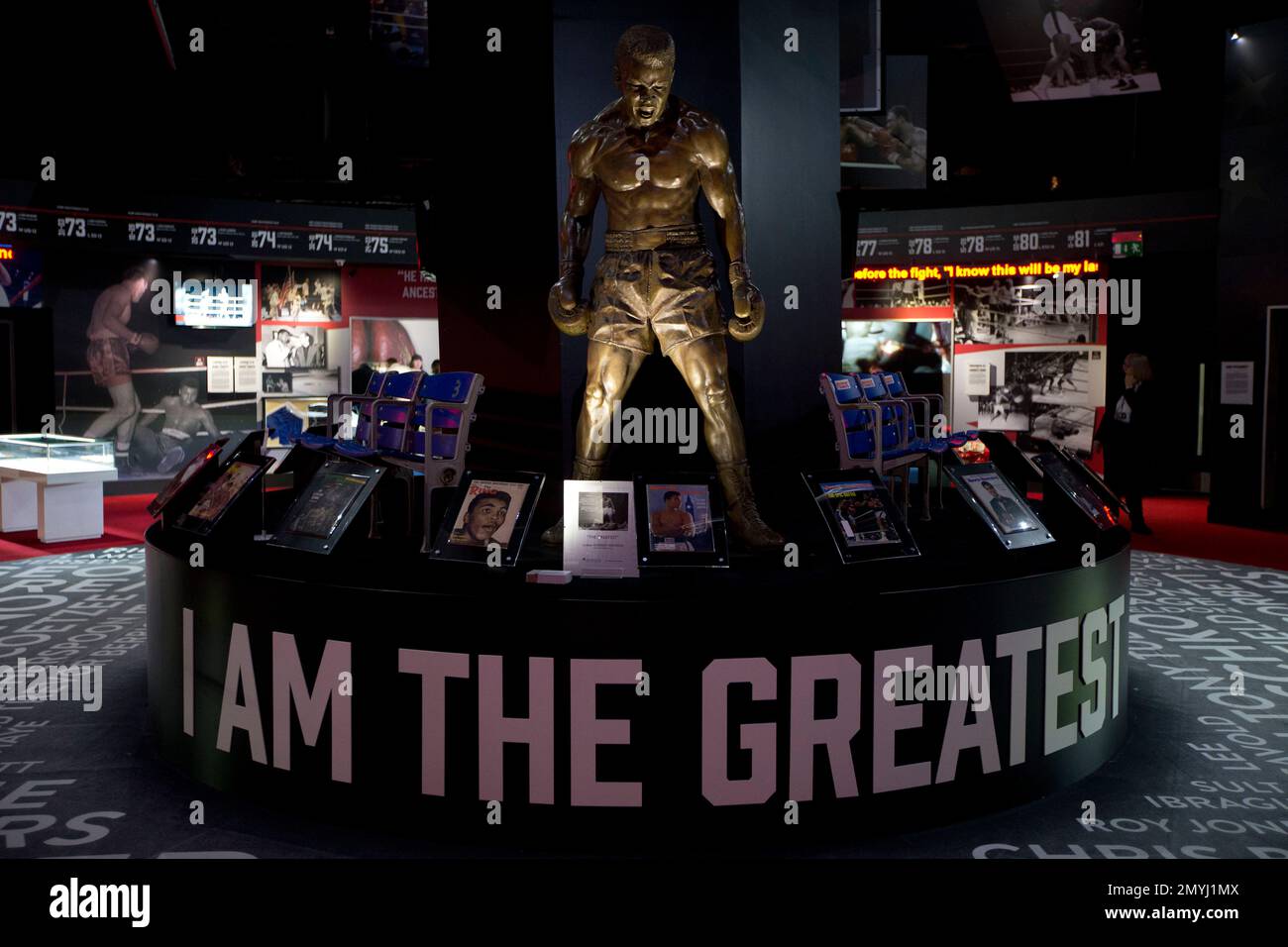 A statue of Muhammad Ali is displayed at the "I Am The Greatest ...