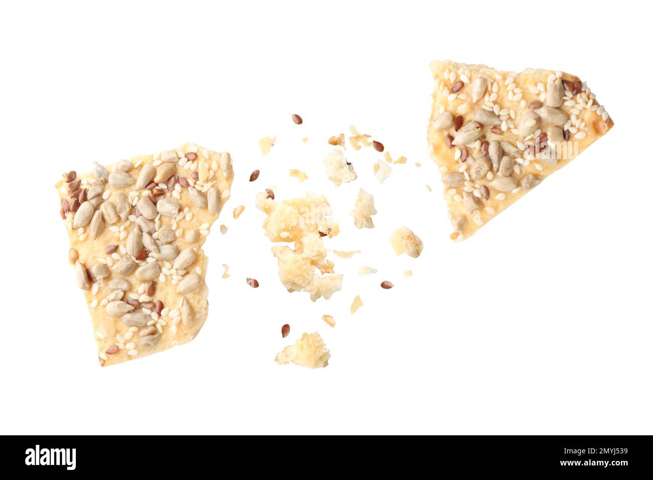 Crushed cracker and crumbs on white background Stock Photo - Alamy