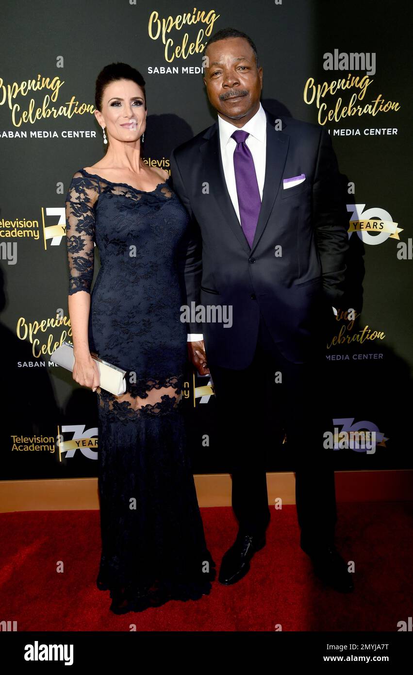 Carl Weathers, right, and Christine Kludjian arrive at the Television ...