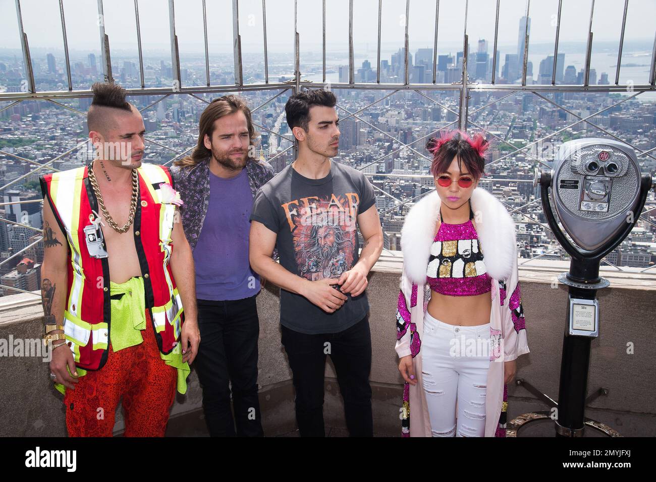 DNCE band members, from left, Cole Whittle, Jack Lawless, Joe Jonas and ...