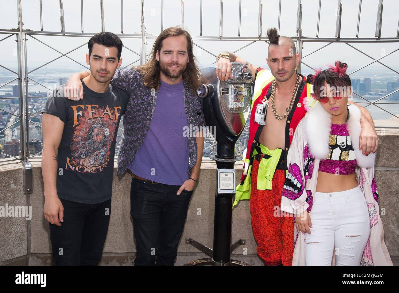 DNCE band members, from left, Joe Jonas, Jack Lawless, Cole Whittle and ...