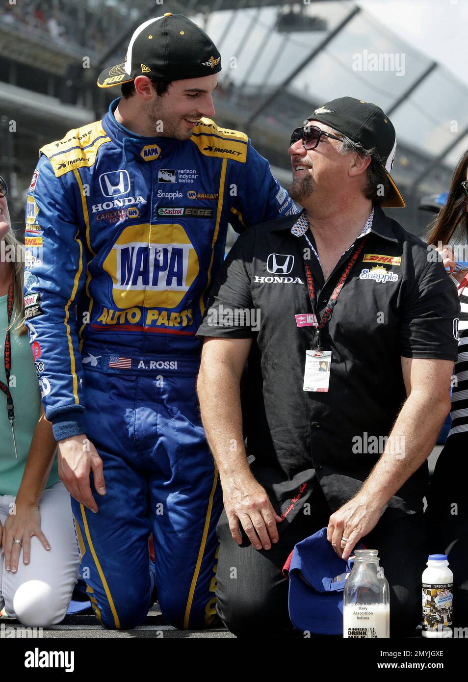 FILE - In this Sunday, May 29, 2016, file photo, Alexander Rossi, left ...