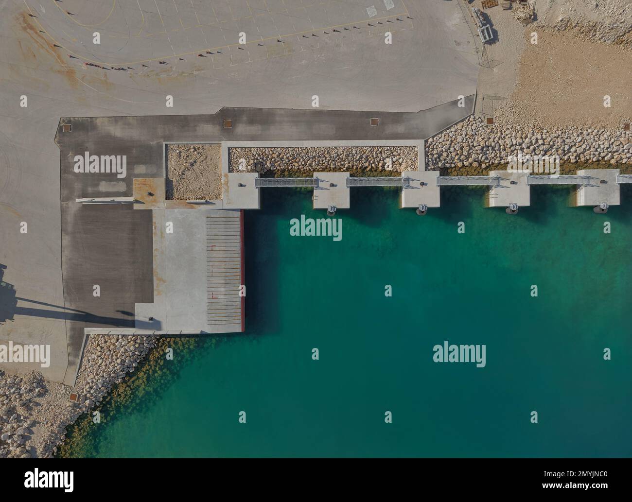 Equipment and parts of a ferry port Stock Photo - Alamy