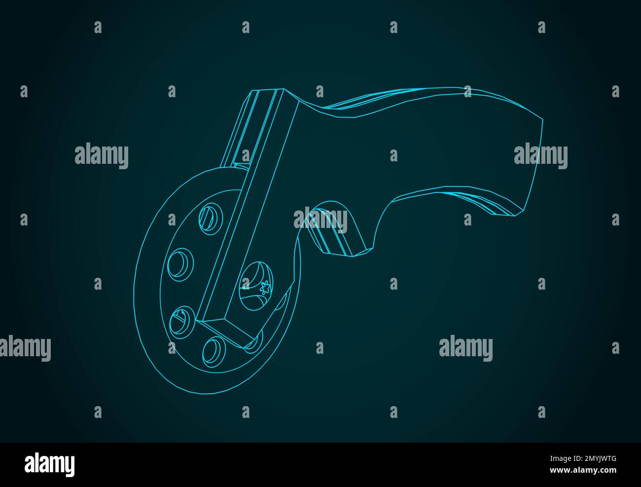 Stylized vector illustration of blueprint of rotary cutter Stock Vector ...