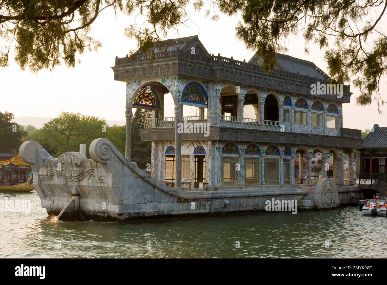 The Summer Palace in Beijing marble boat Stock Photo - Alamy