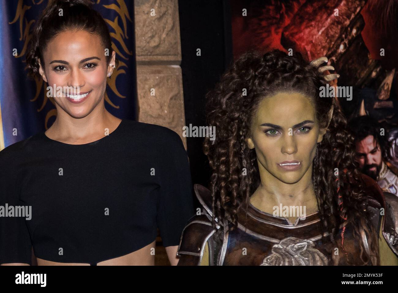 Actors Travis Fimmel and Paula Patton pose for photographers during a ...