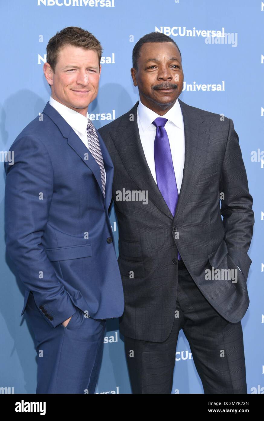 Philip Winchester, left, and Carl Weathers attend the NBCUniversal 2016 ...