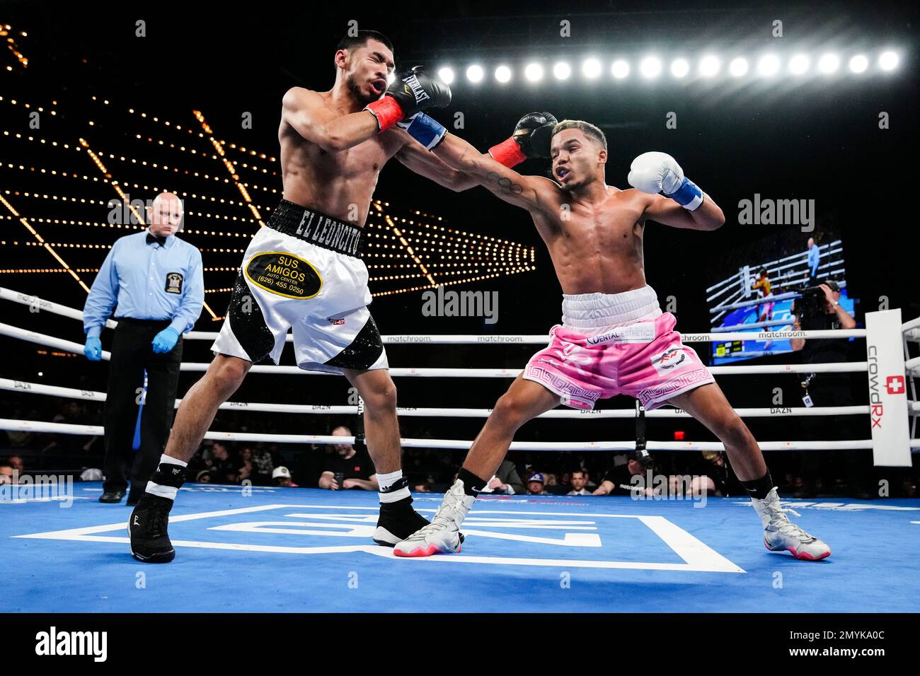 Puerto Rico's Yankiel Rivera, right, punches Fernando Diaz during the ...