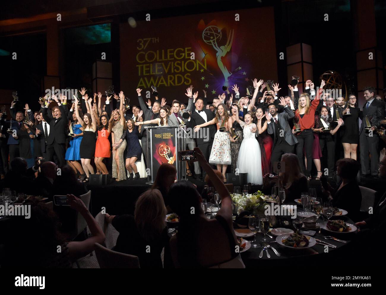 EXCLUSIVE - College Television Award winners pose on stage at the 37th ...