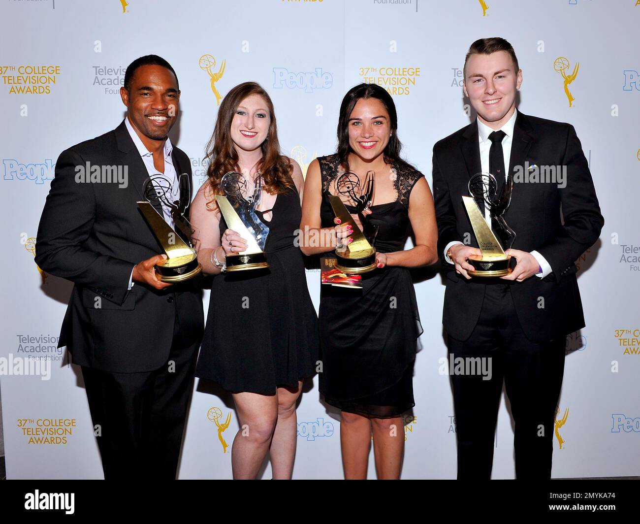 EXCLUSIVE - Jason George, from left, poses for a portrait with Amy ...