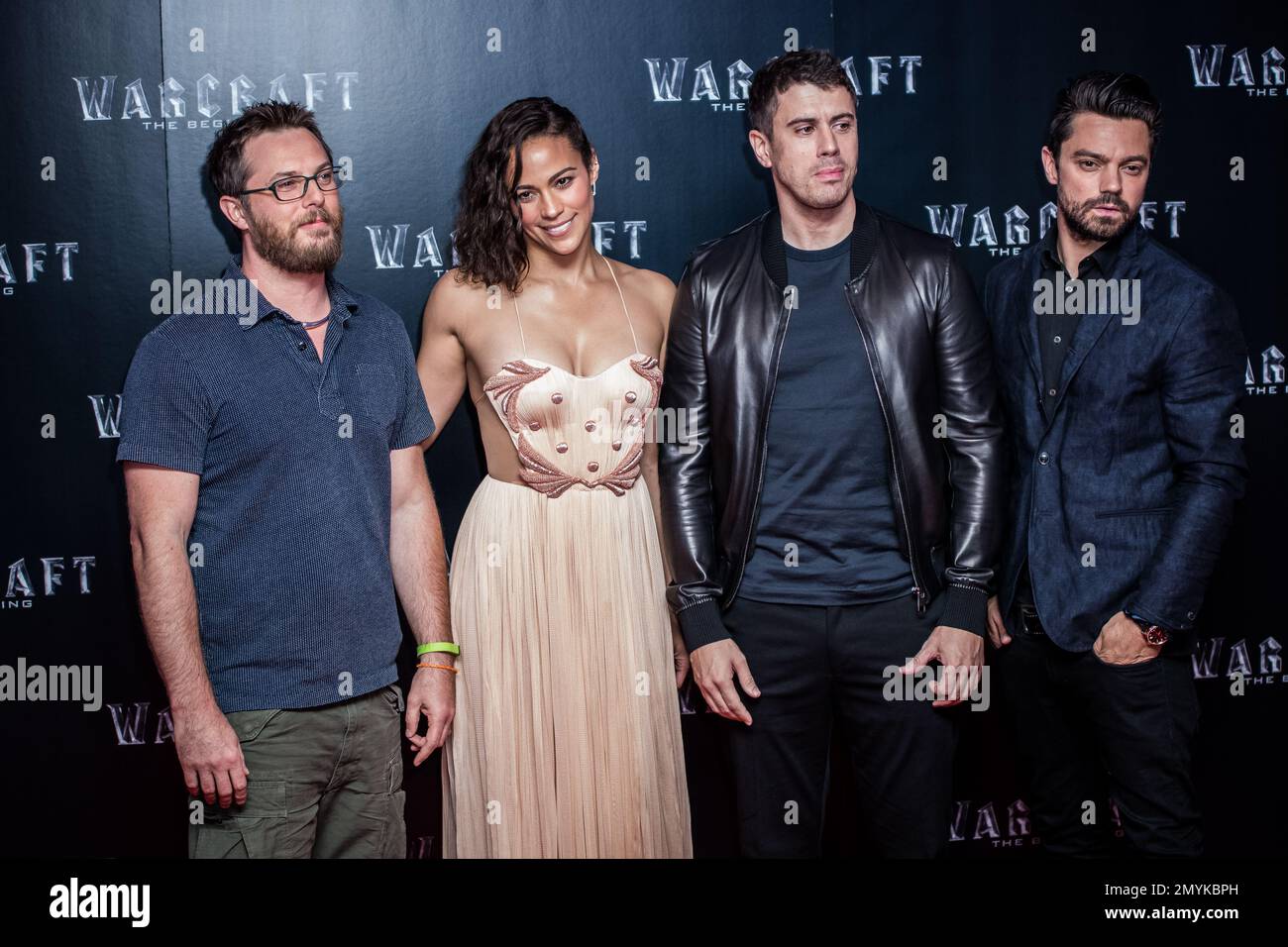 From left, Duncan Jones, Paula Patton, Toby Kebbell and Dominc Cooper ...