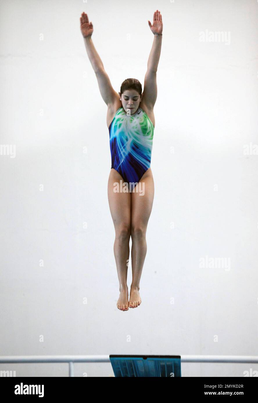 In this April 30, 2016 photo, Mexican diver Alejandra Orozco trains for ...