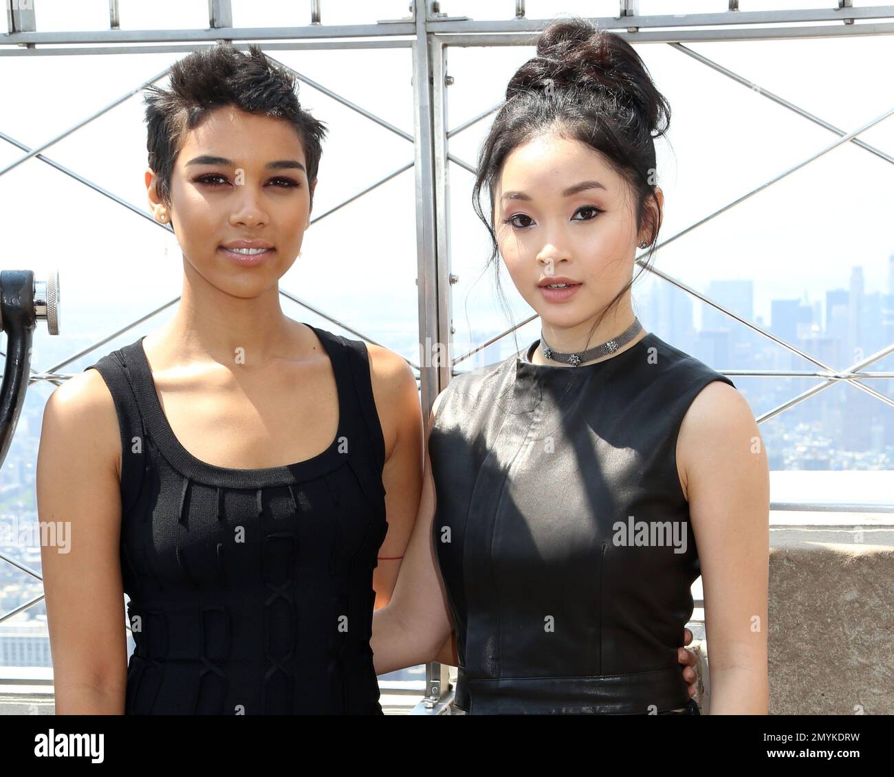 Alexandra Shipp, left, and Lana Condor visit the Empire State Building ...