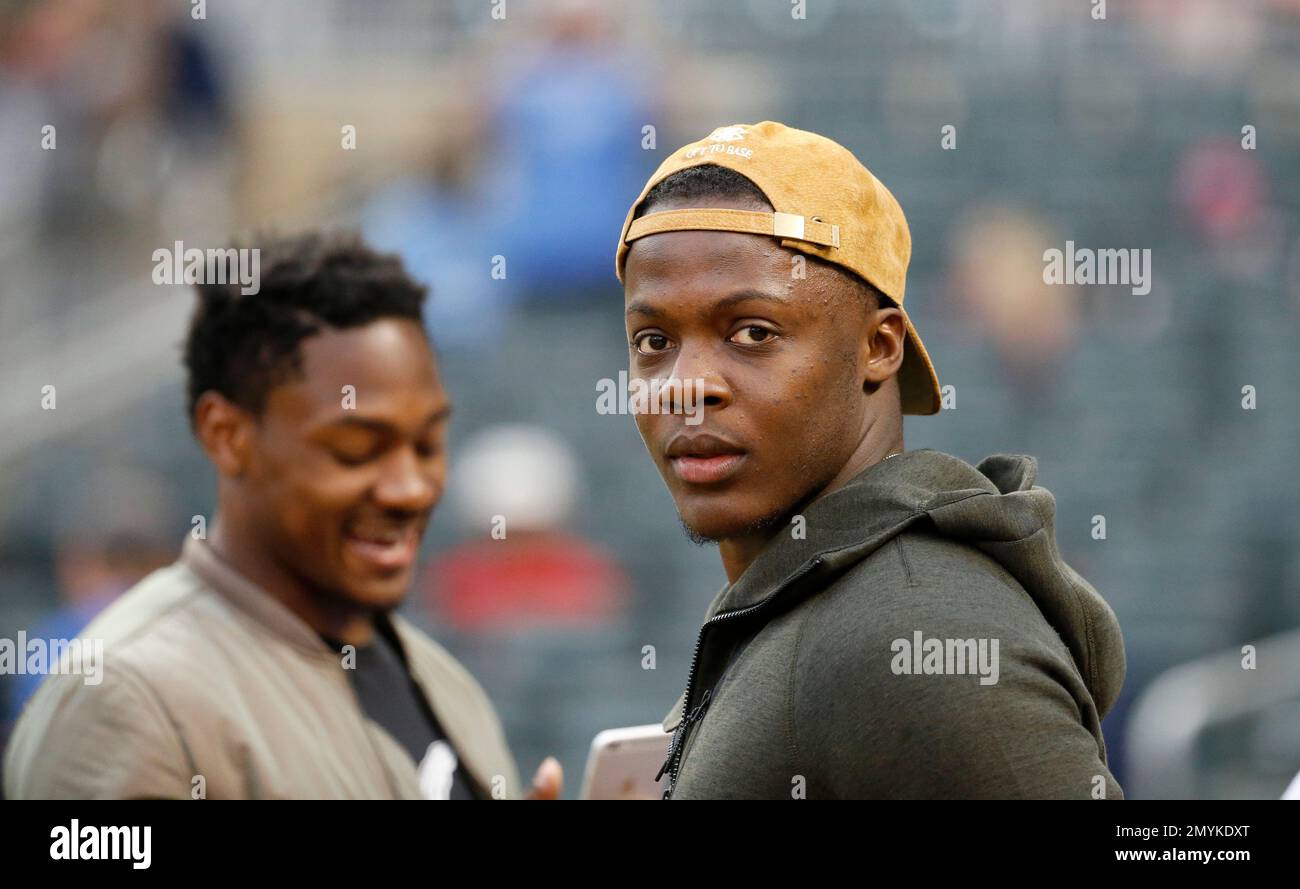 Minnesota Vikings quarterback Teddy Bridgewater stands on the field ...