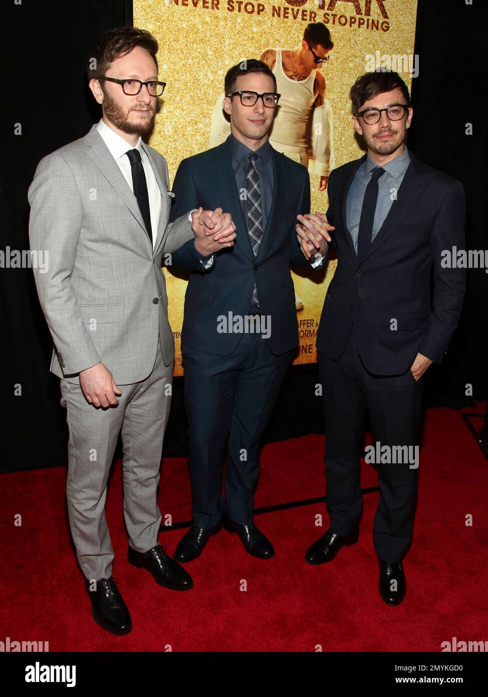 Akiva Schaffer, from left, Andy Samberg and Jorma Taccone attend the ...