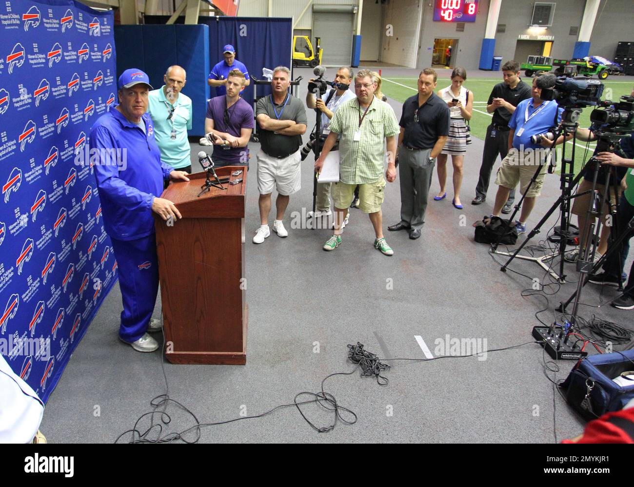 Buffalo Bills head coach Rex Ryan speaks to the media following an NFL ...