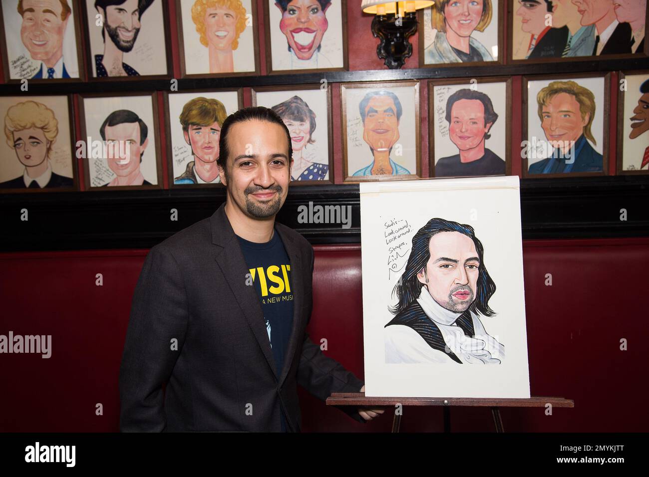 Lin-Manuel Miranda attends his Sardi's caricature unveiling at Sardi's ...
