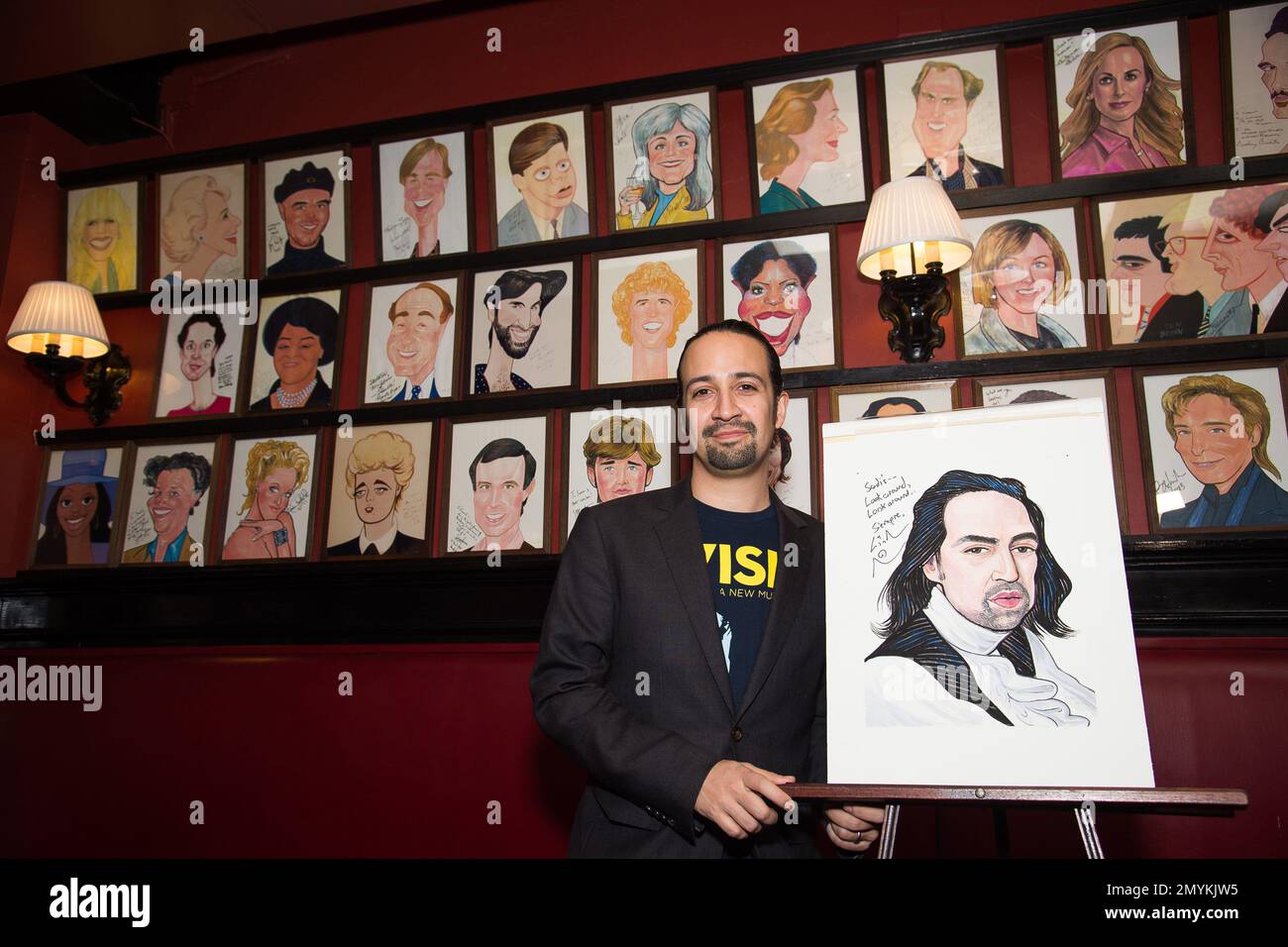 Lin-Manuel Miranda attends his Sardi's caricature unveiling at Sardi's ...