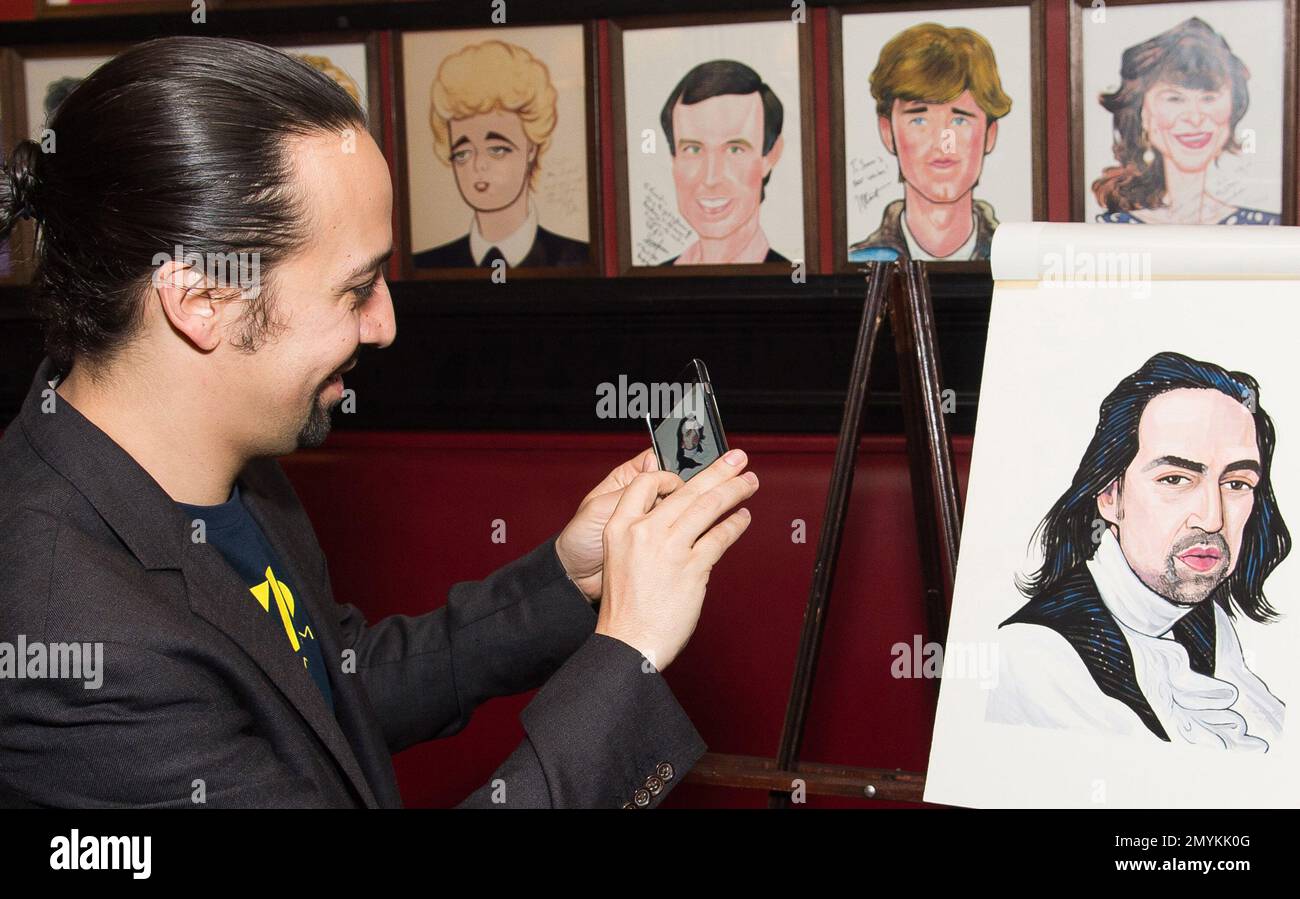 Lin-Manuel Miranda attends his Sardi's caricature unveiling at Sardi's ...