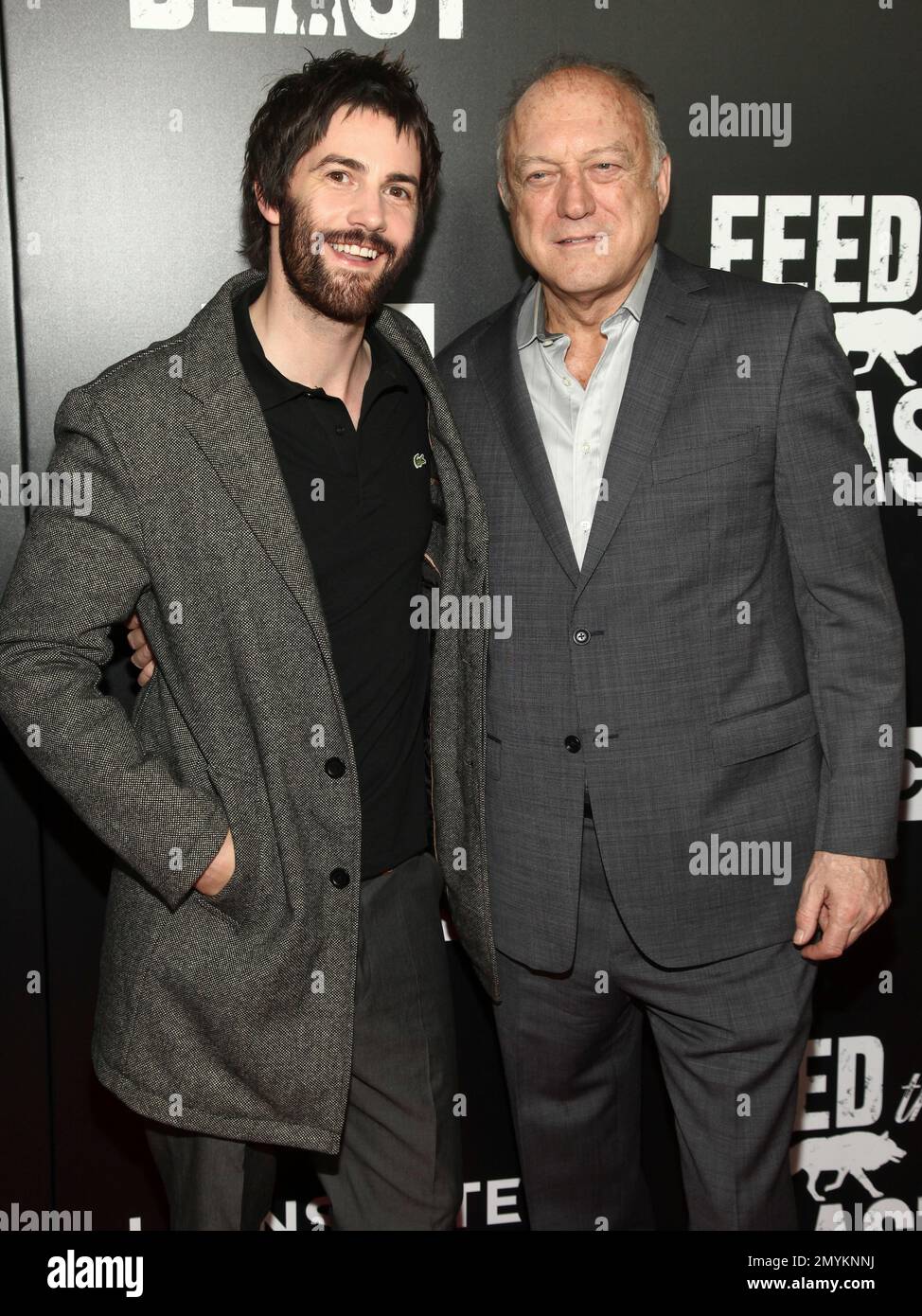 Jim Sturgess, left, and John Doman, right, attend the premiere ...