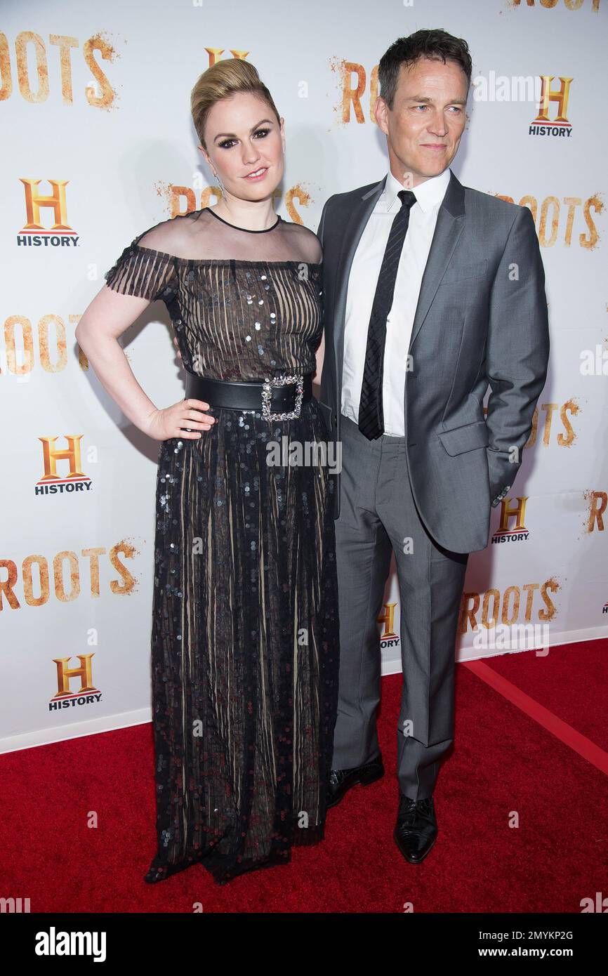 Anna Paquin and Stephen Moyer attend History Channel's "Roots" mini ...