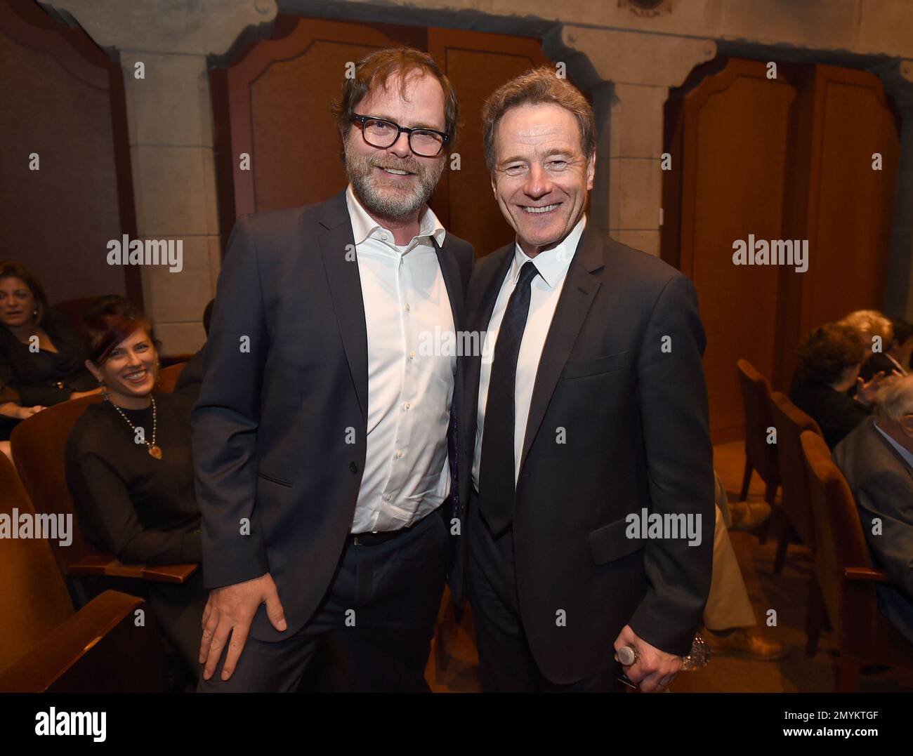 Rainn Wilson, left, and Bryan Cranston attend Backstage at the Geffen ... Rainn Wilson, left, and Bryan Cranston attend Backstage at the Geffen ...