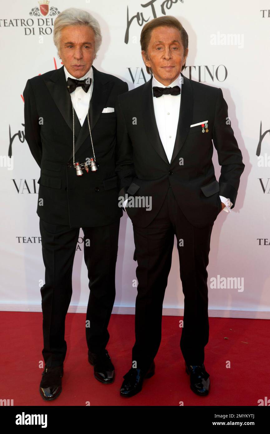 Fashion designer Valentino, right, and Giancarlo Giammetti pose for ...
