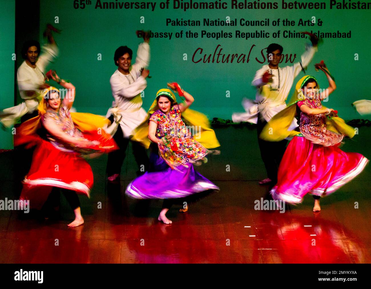 Pakistani dancers perform during a cultural show in Islamabad, Pakistan ...