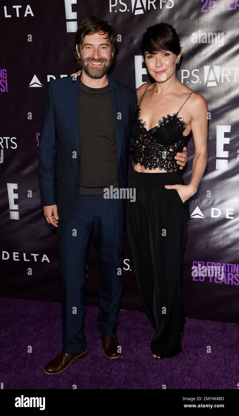 Filmmaker Mark Duplass and his wife, actress Katie Aselton, pose ...