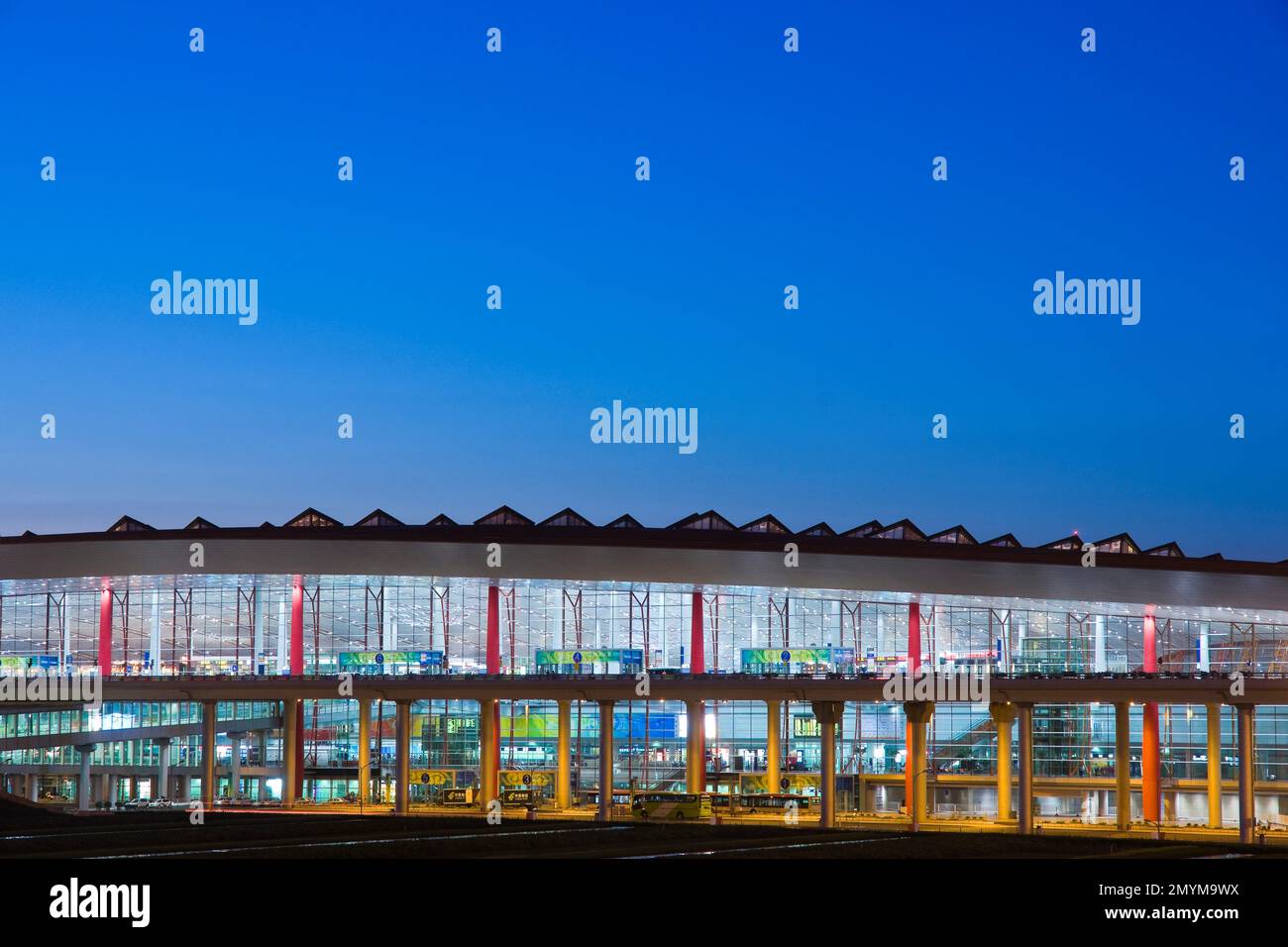 The capital airport terminal 3 at night Stock Photo - Alamy