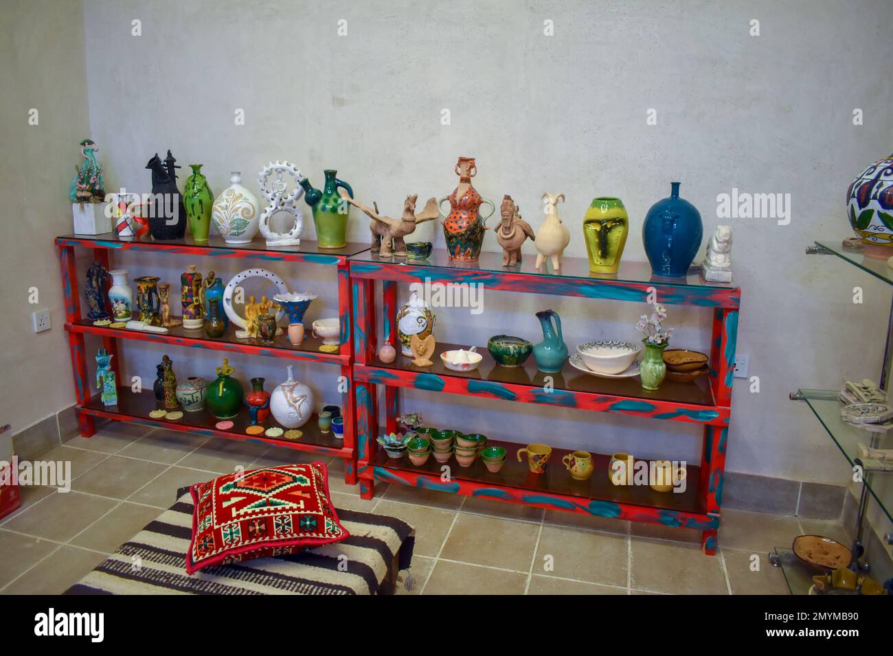 Samples of pottery in the pottery museum, Erbil Citadel, Iraq Stock ...