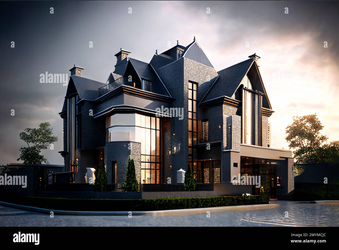 3d luxury real estate architectural design Stock Photo - Alamy